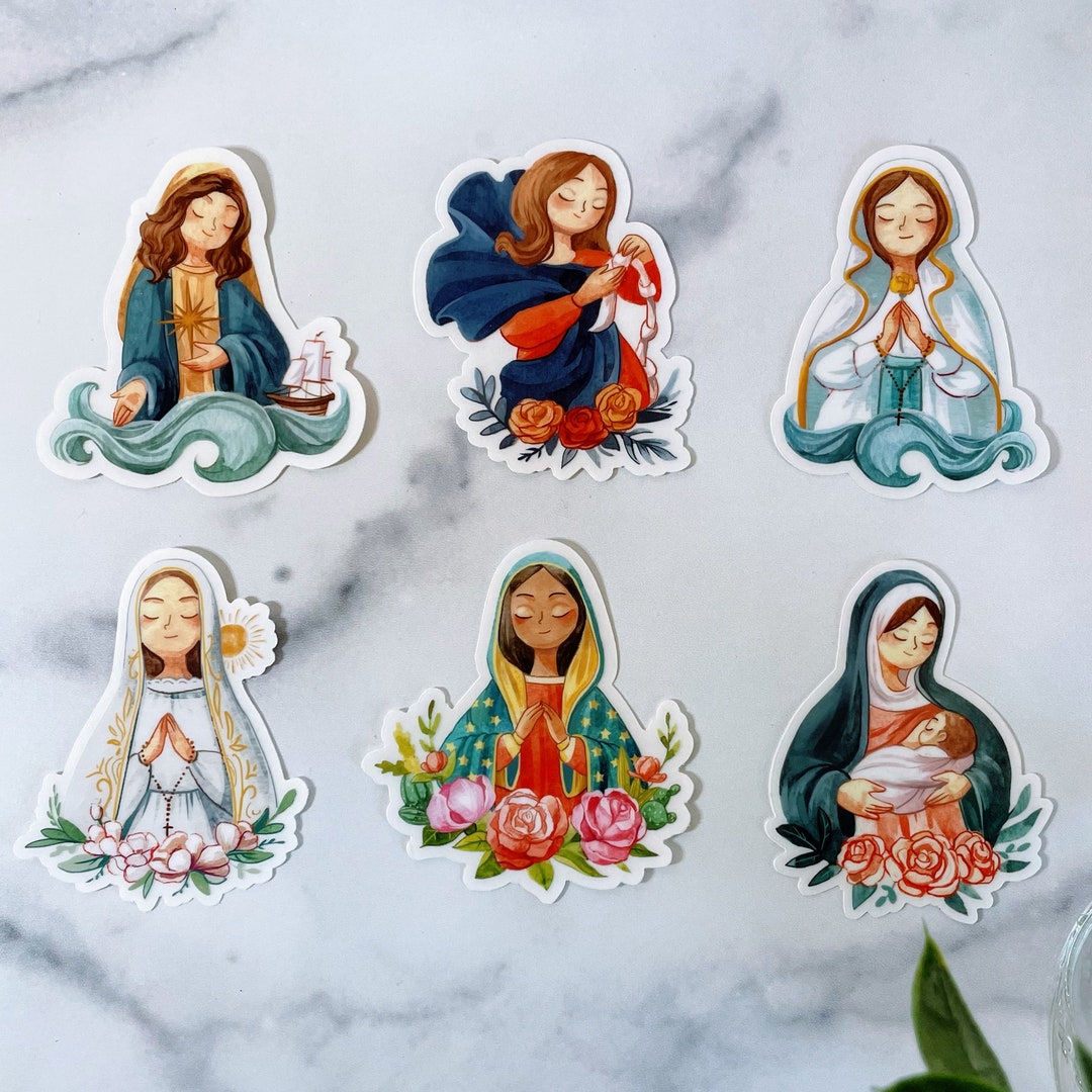 Our Lady Bundle of 6 Catholic Stickers, Catholic School, Bible Study ...