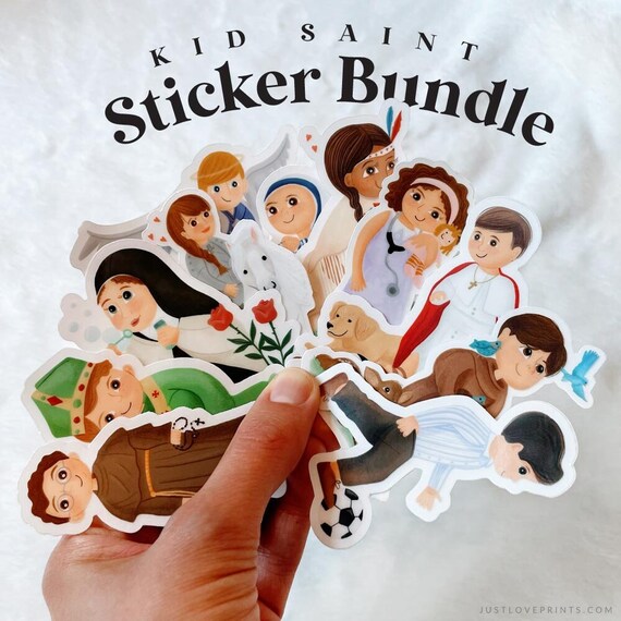 11 Catholic Saint Sticker Bundle Catholic Baby Catholic - Etsy