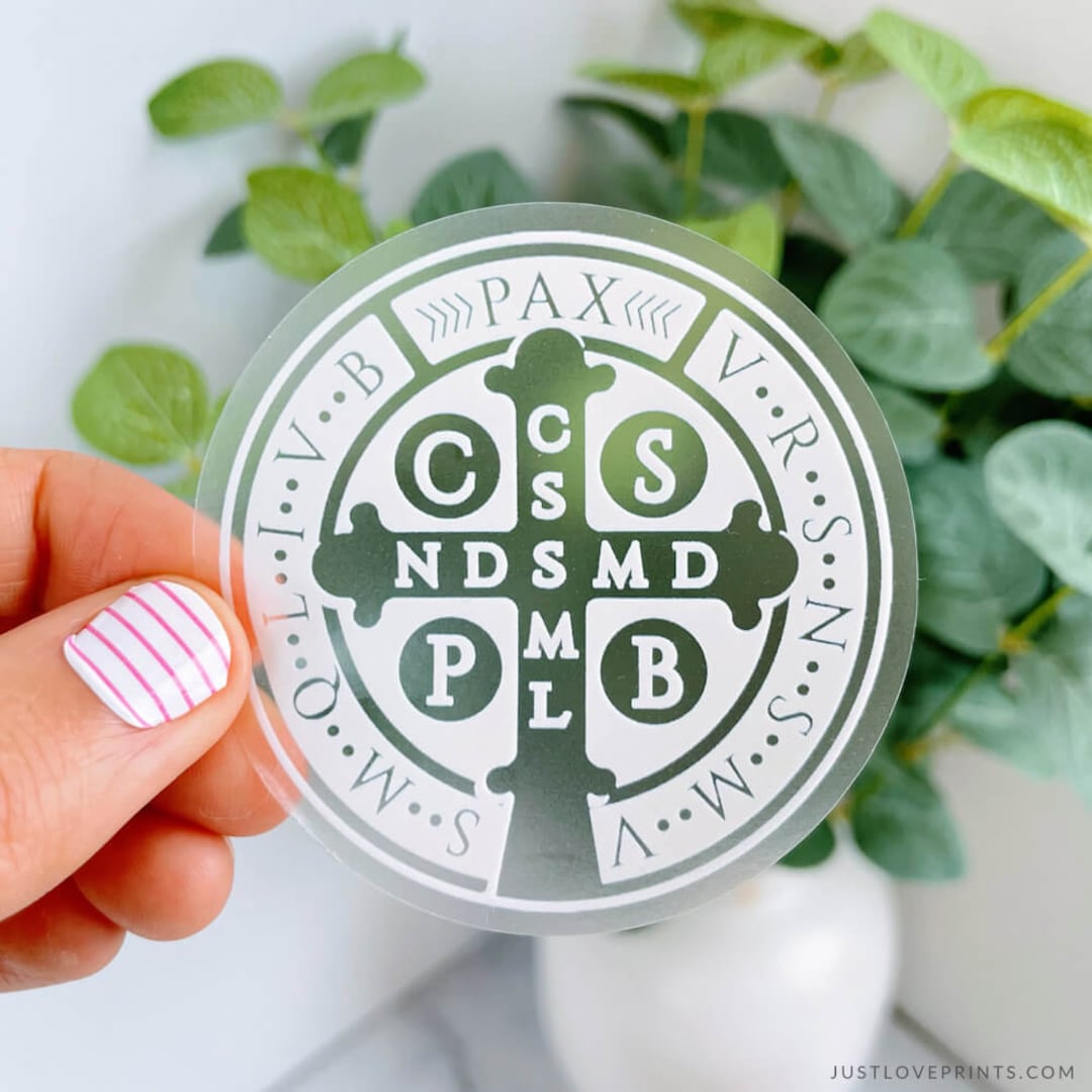 Clear St. Benedict Medal Vinyl Sticker, Catholic Sticker, Catholic ...