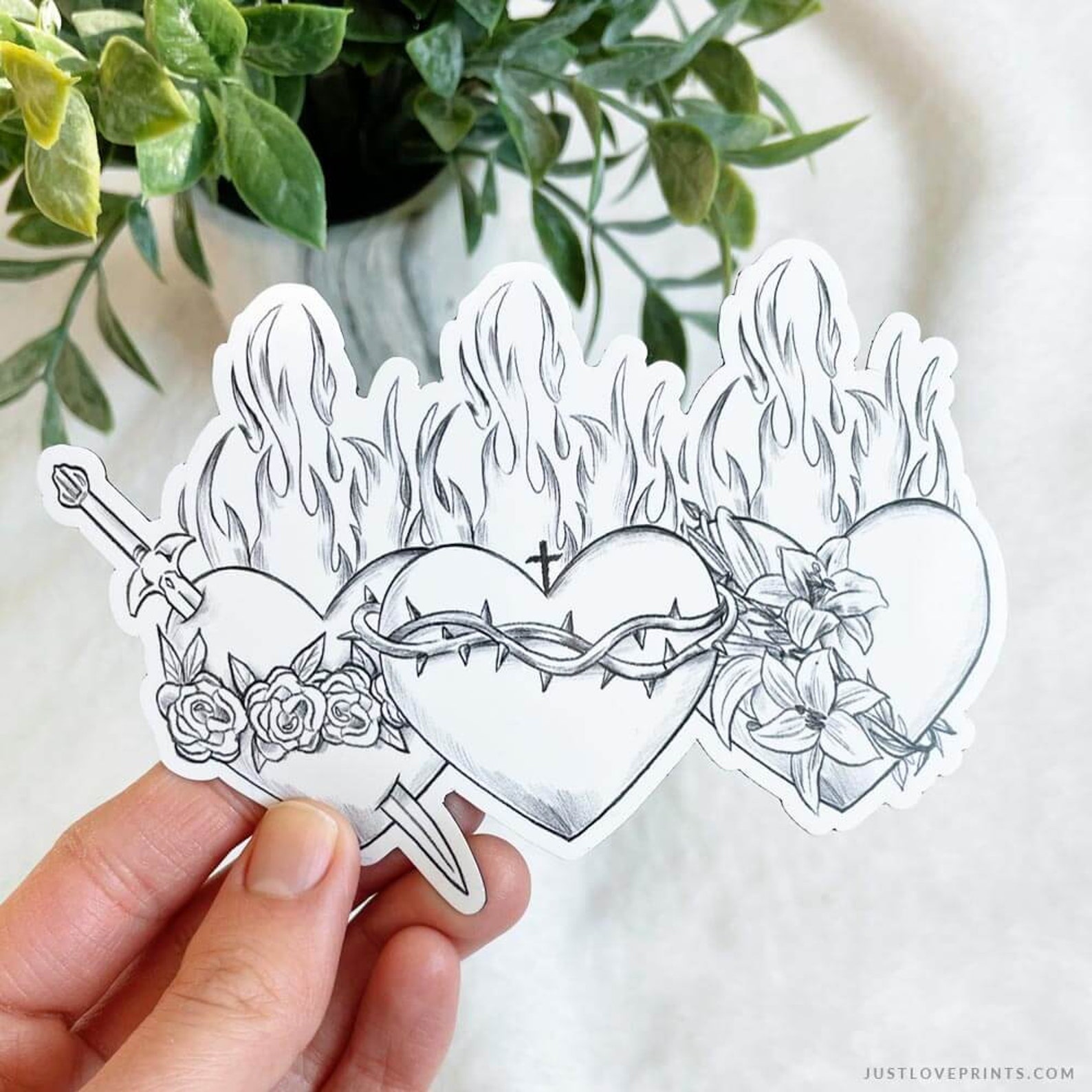 Catholic Car Magnet Bundle Set of 4 Holy Family Hearts - Etsy