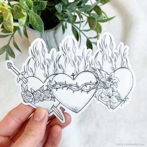 Catholic Car Magnet Bundle Set of 4, Holy Family Hearts, Rosary Magnet ...