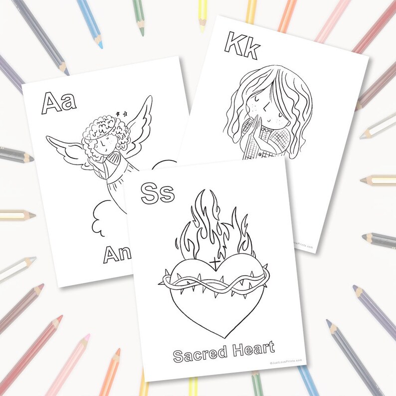 Catholic ABC Coloring Bundle Instant Download Printable | Etsy
