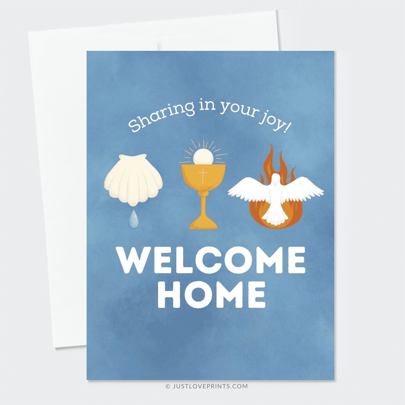 Welcome Home RCIA Greeting Card, Baptism Card, Communion Card ...