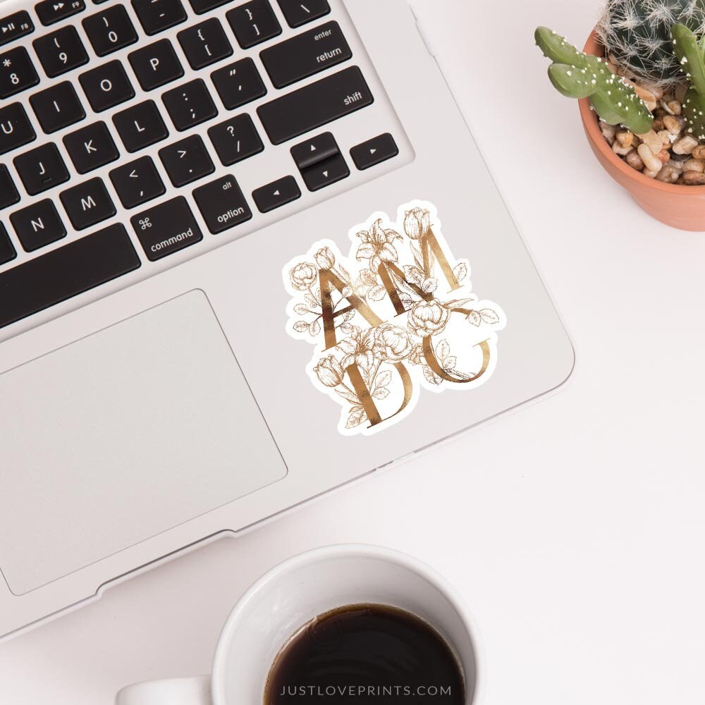 AMDG Floral Catholic Vinyl Sticker Car Sticker Ad - Etsy