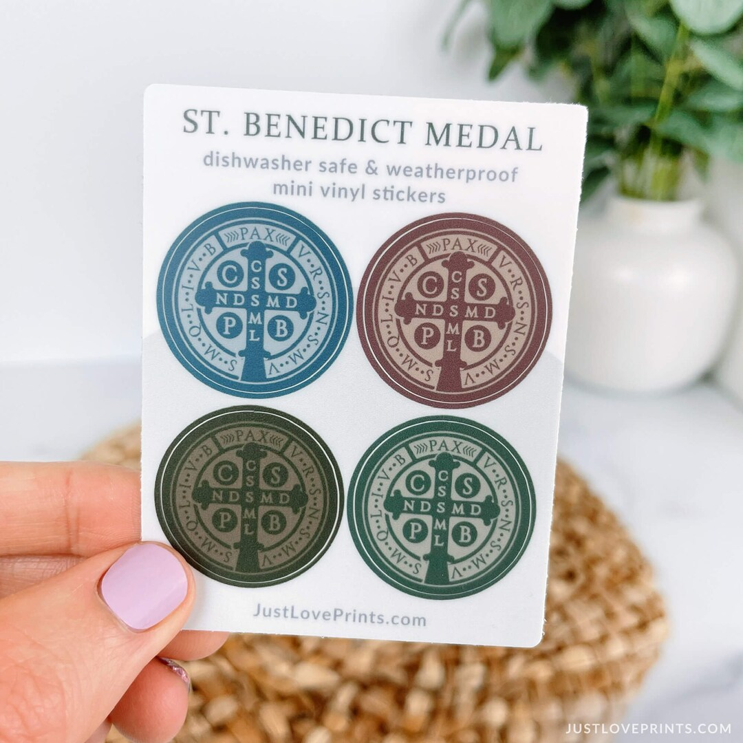 Mini Masculine St. Benedict Medal Sticker Sheet, Set of 4 Stickers ...