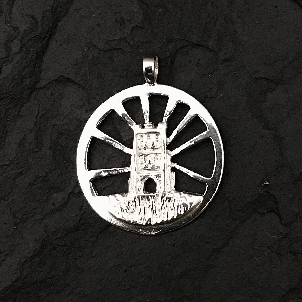 Handmade/glastonbury/ Tor/ Necklace/ Brass Pendant/sterling Silver 92.5 ...