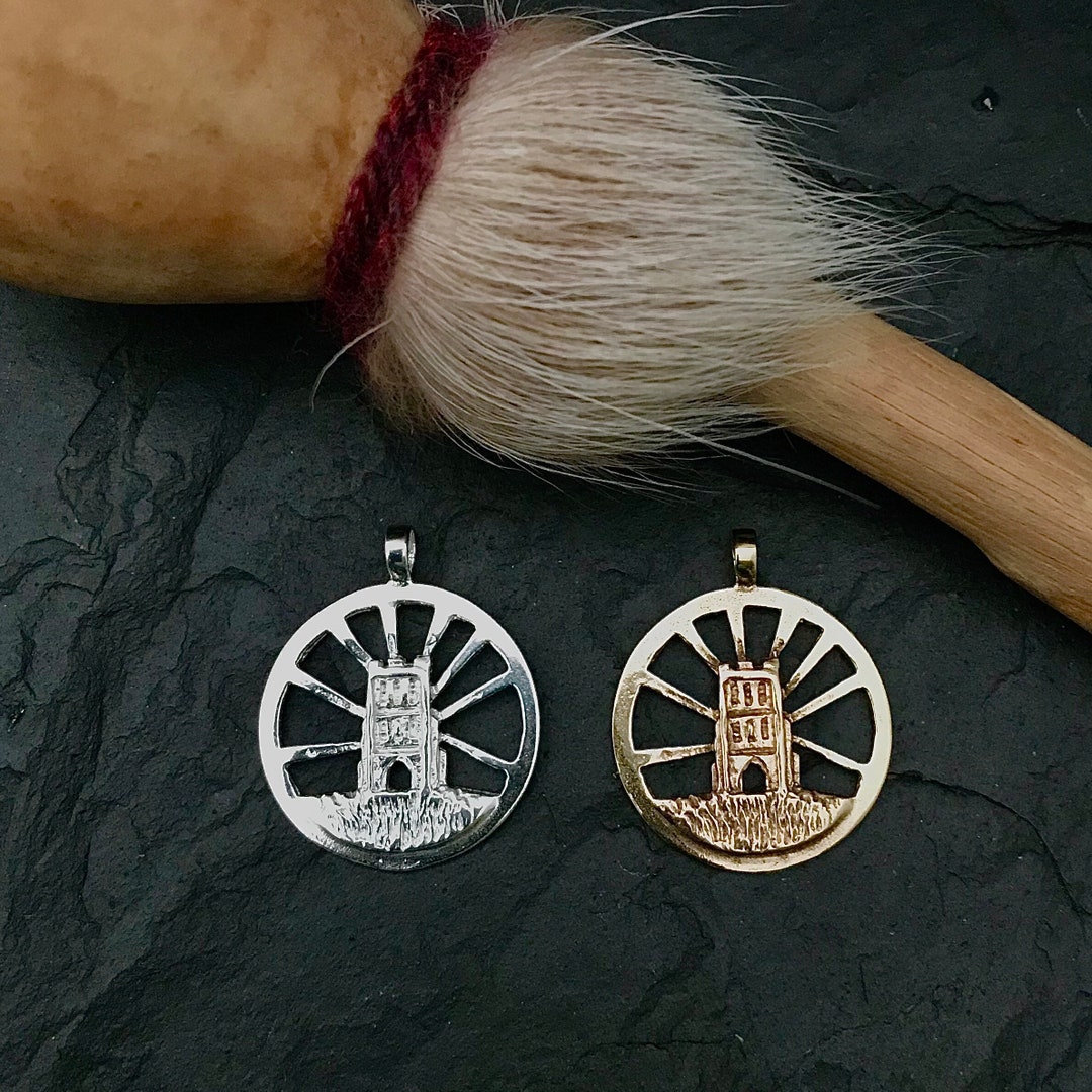 Handmade/glastonbury/ Tor/ Necklace/ Brass Pendant/sterling Silver 92.5 ...