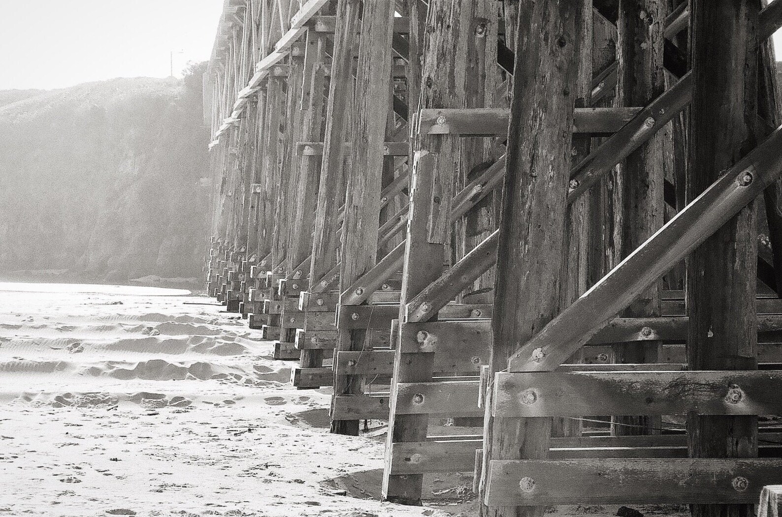 Pudding Creek Trestle Bridge Fort Bragg California, Black and White ...