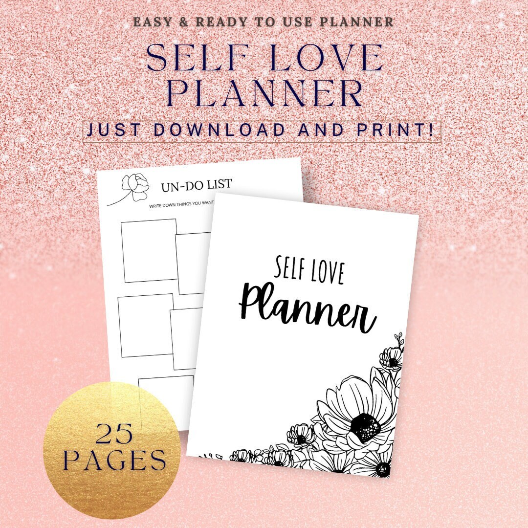 Self Love Planner Printable - Instant Download , Mood Tracker , Self ...