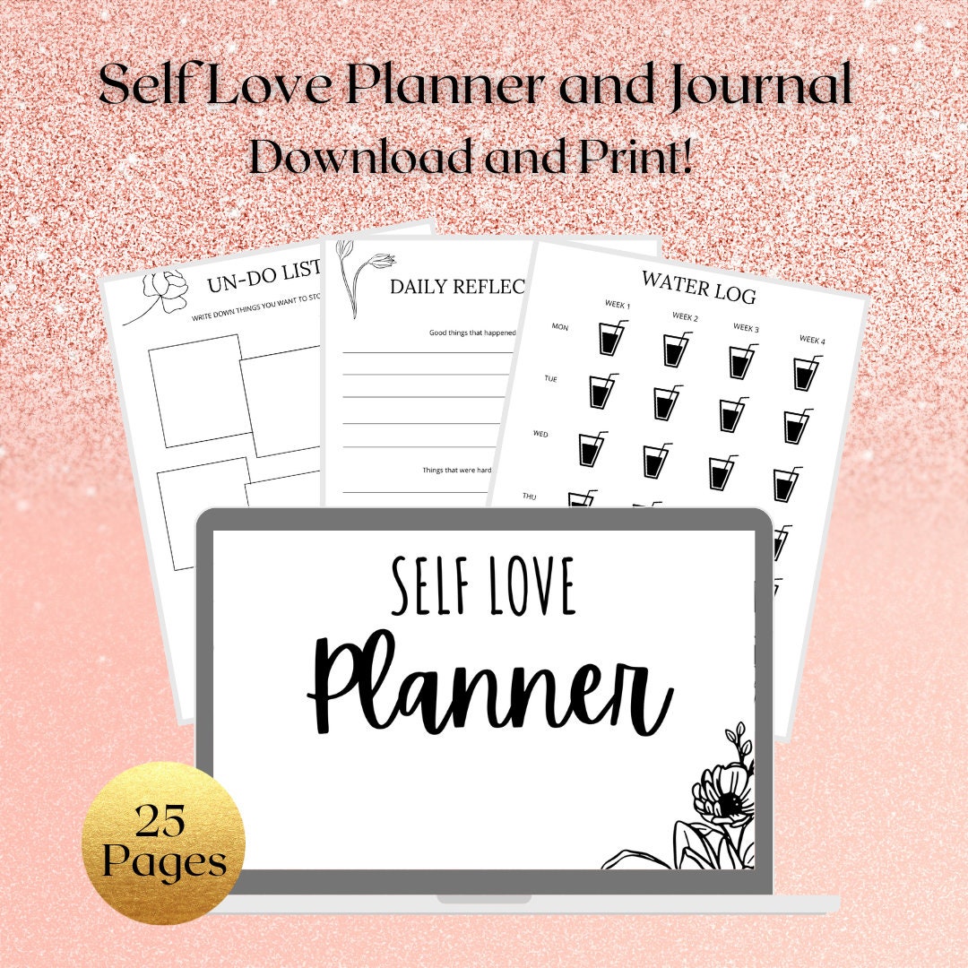 Self Love Planner Printable - Instant Download , Mood Tracker , Self ...