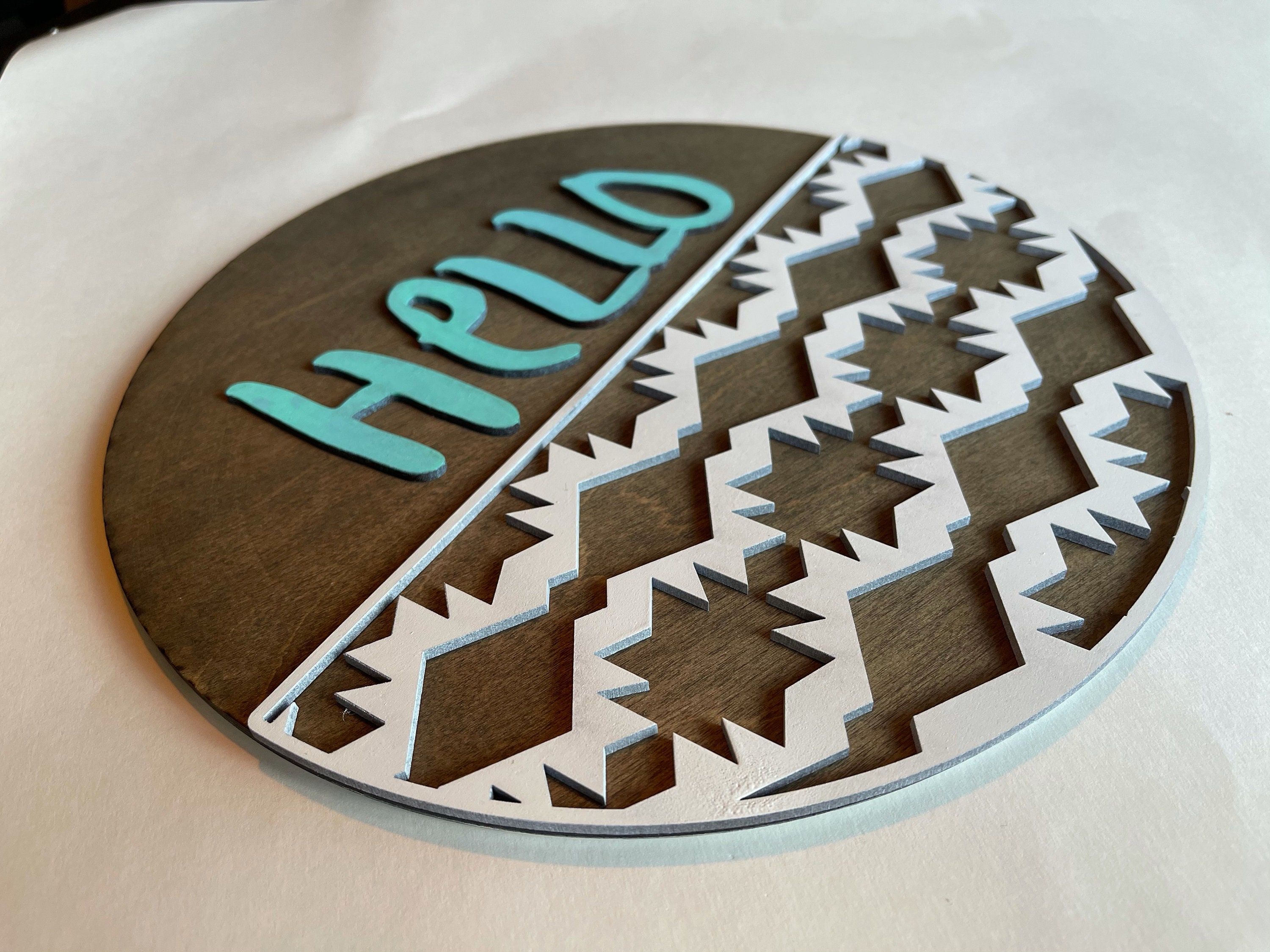 Southwest Layered Round Door Hanger SVG Glowforge Ready or - Etsy