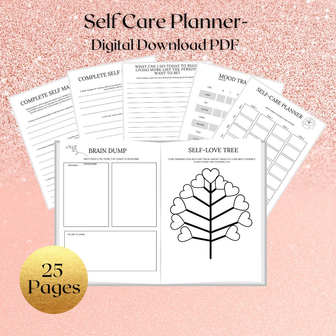 Self Love Planner Printable - Instant Download , Mood Tracker , Self ...