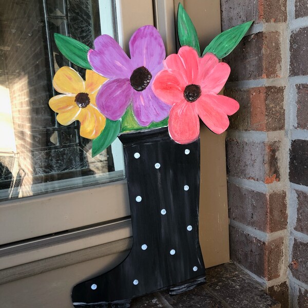 Rain Boot Flowers Art - Etsy