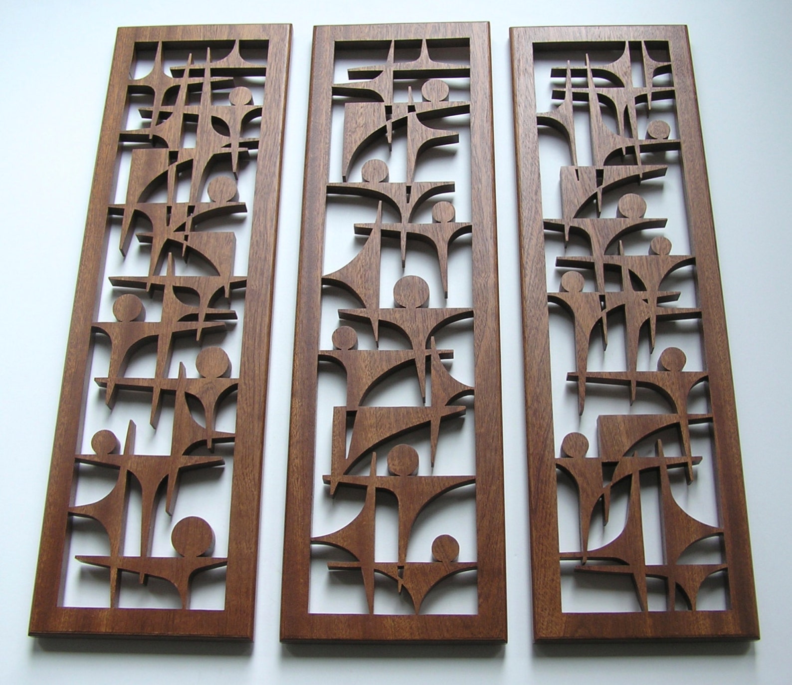 Abstract Mid Century Modern Fretwork Grouping 828 829 | Etsy