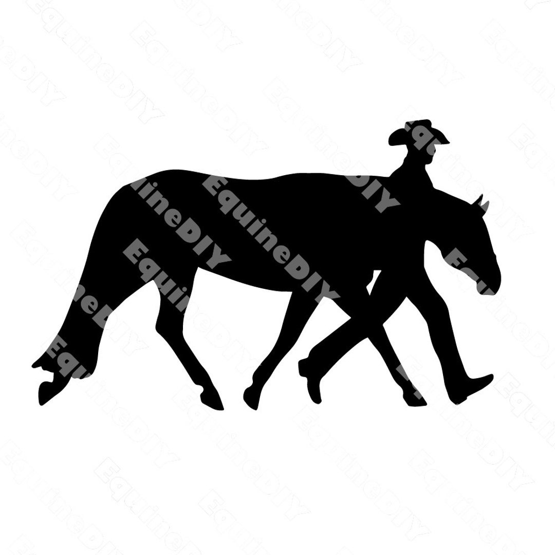 Horse Clip Art Showmanship Trotting Man Show Horse for Awards, Stickers ...
