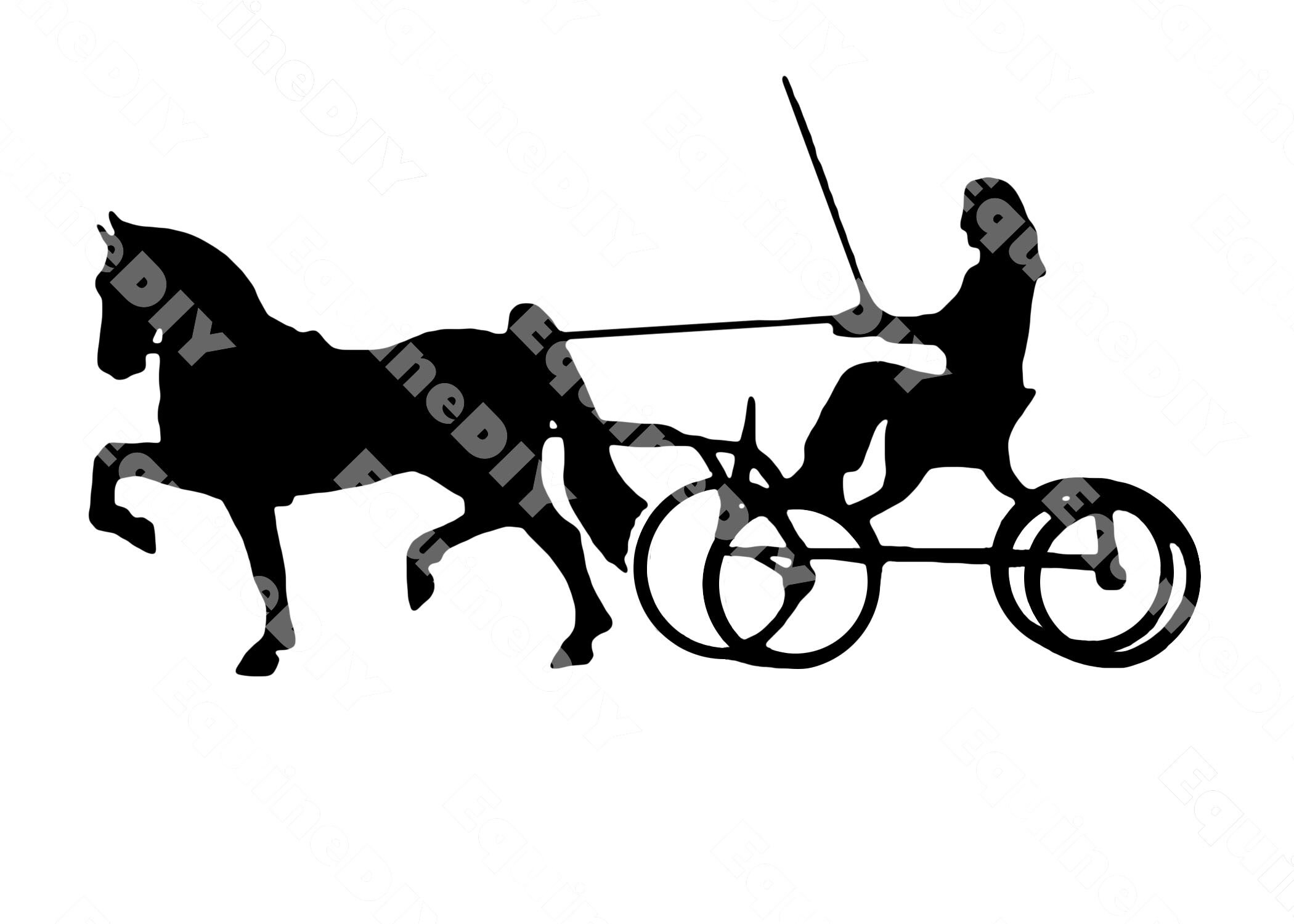 Horse Clip Art Hackney Pony Four Wheeled Show Cart Driving Horse for ...