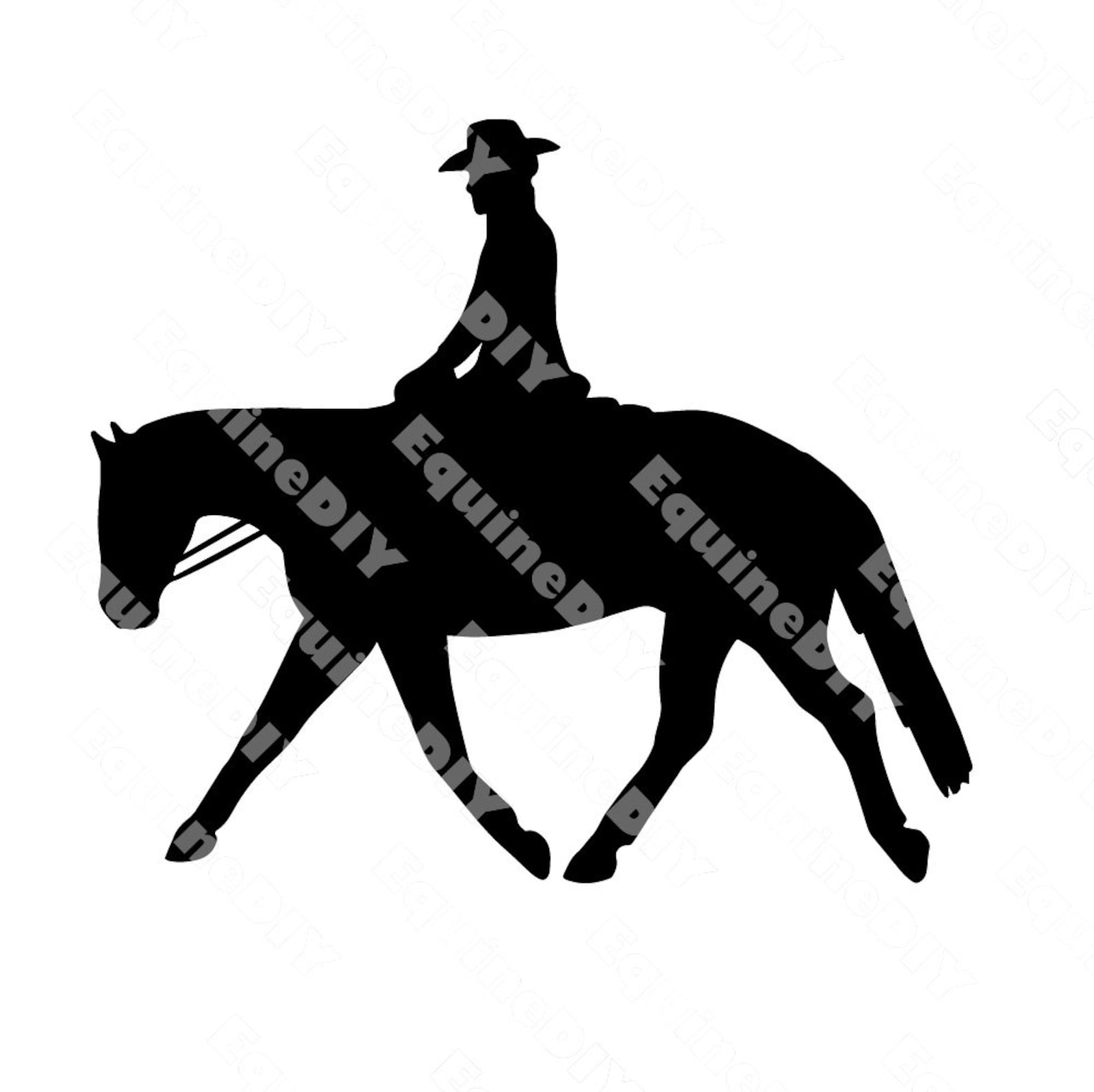 Horse Clipart Western Dressage Ranch Riding Clip Art Trotting Extended ...