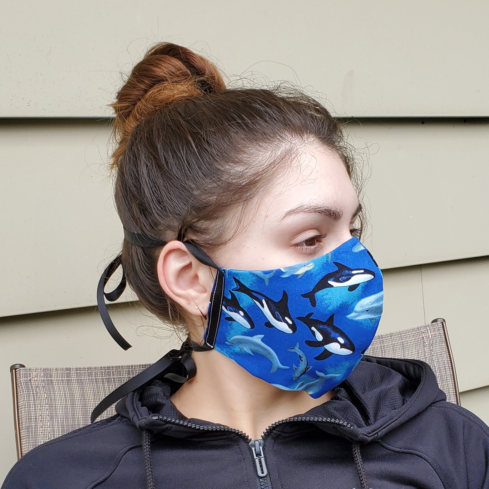 Adult Size 4-ply Olson Style Fabric Face Mask w/ Filter | Etsy