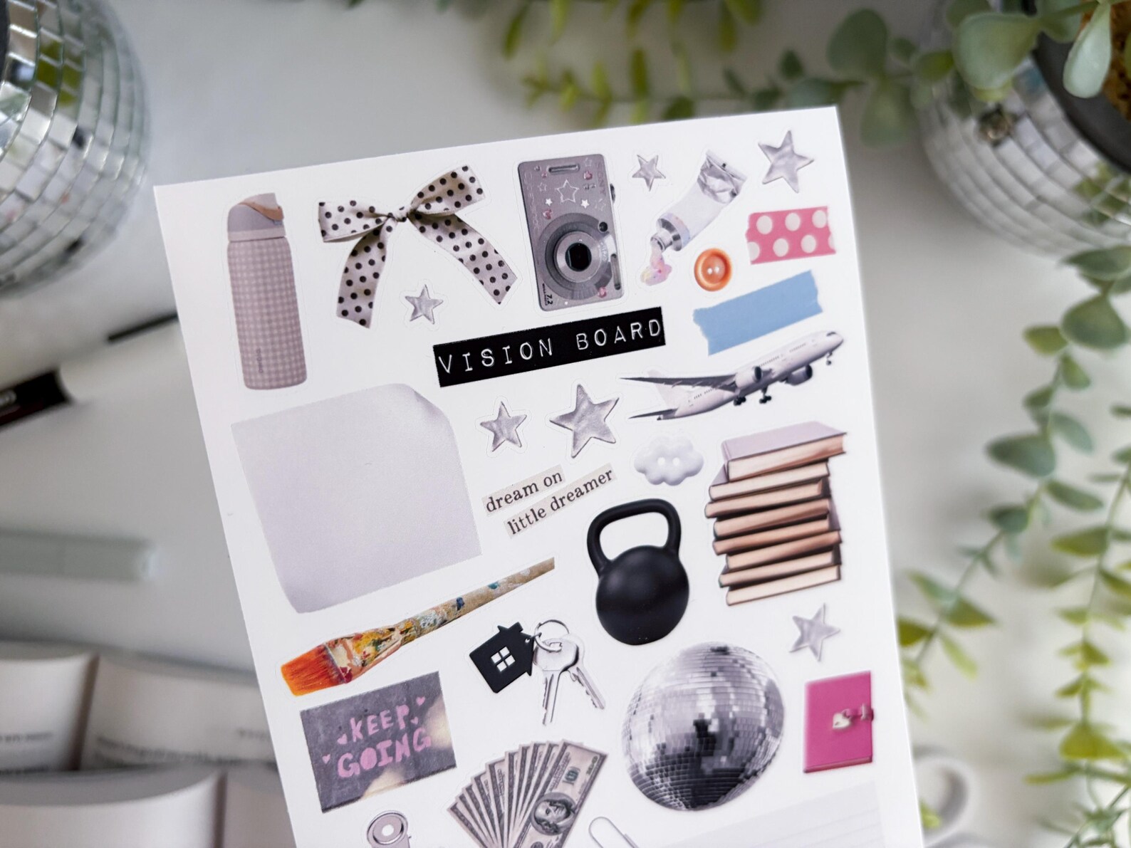 Vision Board Essentials | Junk Journal Sticker Sheet, Scraps and ...