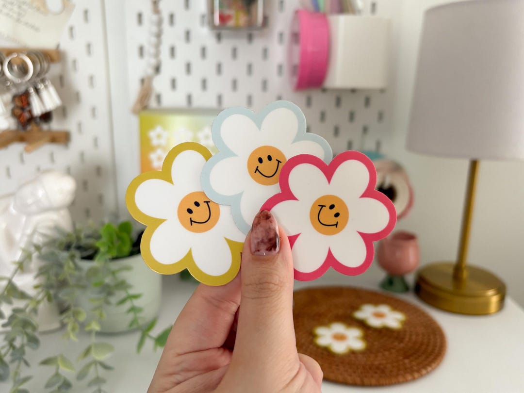 Smiling Flower Sticker | Colorful and Fun Art, Perfect for Kindles ...