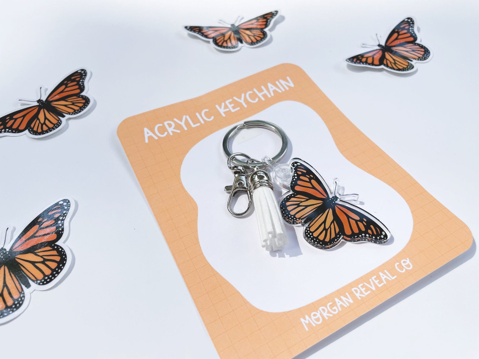 Monarch Butterfly Acrylic Keychain Key Ring Car - Etsy