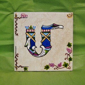 EXAMPLE Personalized Name Sign Letter M, Handpainted Tile Wal Art Bride ...