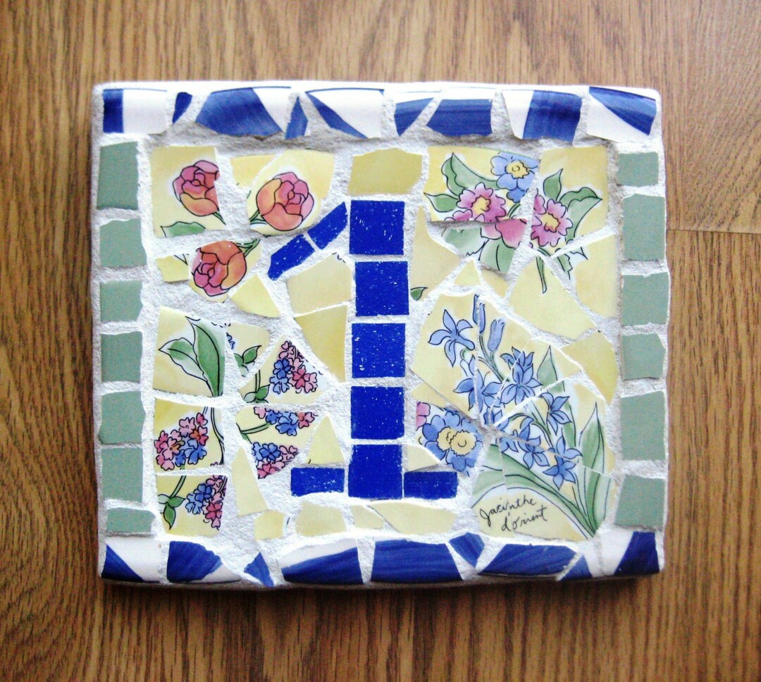 Nuumber One Mosaic Garden Sign / Number 1 One Personalized Handmade ...