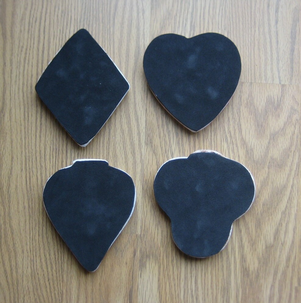 4 Playing Cards Coaster Set of 4 Suits Poker Game Coasters White ...