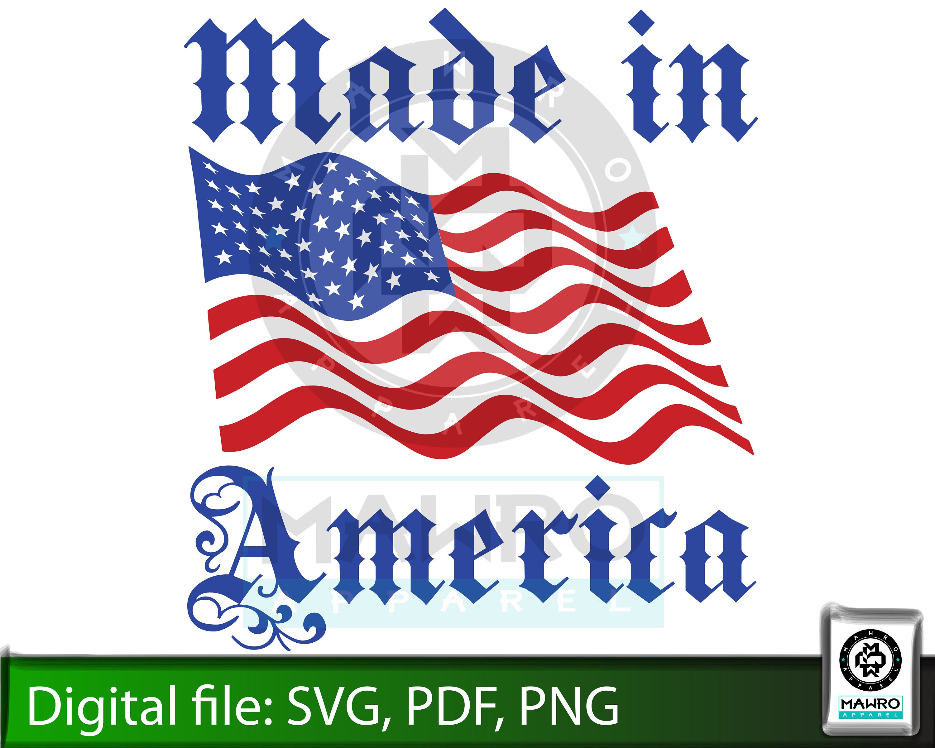 Made in America SVG Independence Day SVG 2 Color Design for | Etsy
