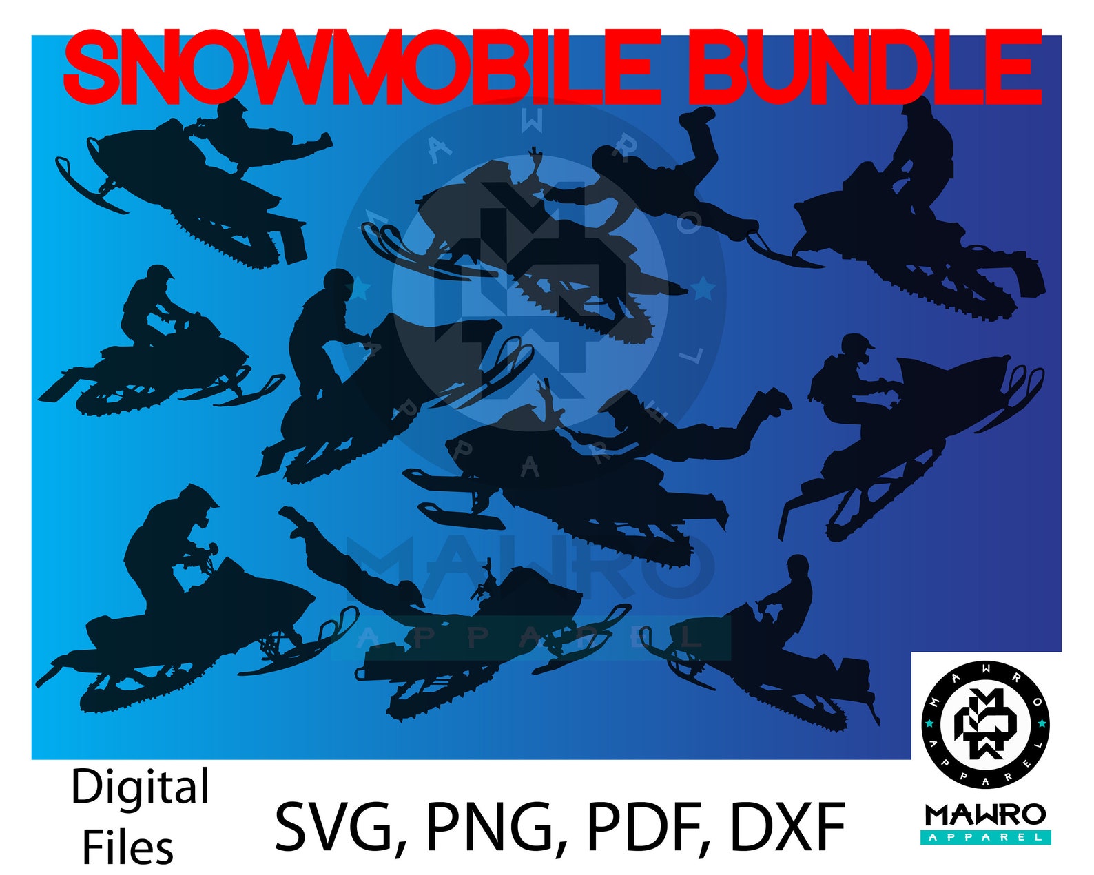 Snowmobile SVG Design, Snowmobile Png, Snowmobile Silhouette ...