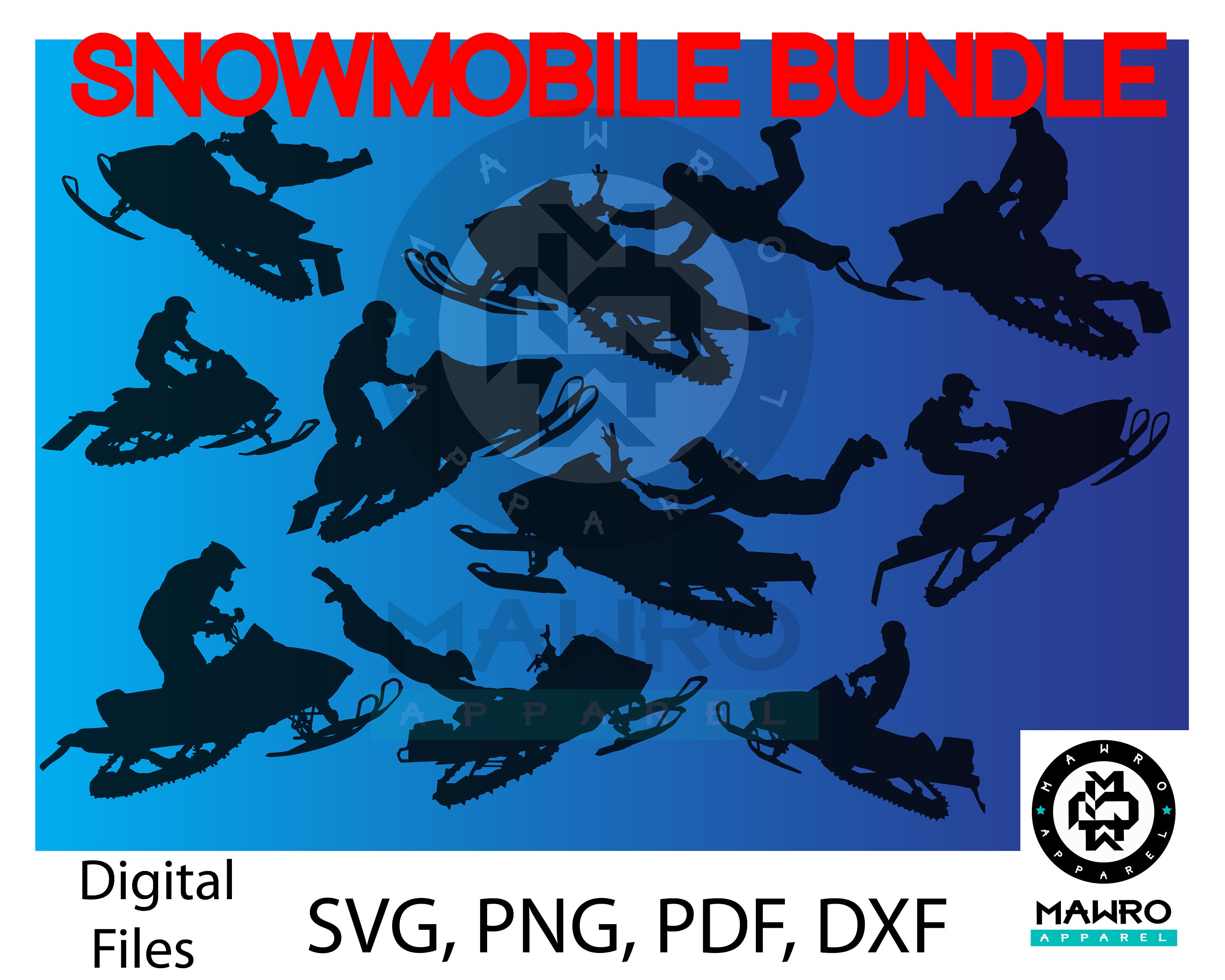 Snowmobile SVG Design, Snowmobile Png, Snowmobile Silhouette ...
