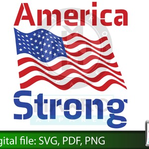 America Strong SVG, Independence Day SVG 2 Color Design for Silhouettes ...