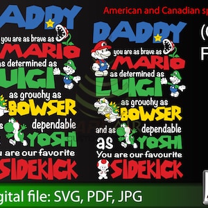 Super Mario Bros Inspired OUR Fathers Day or Birthday T-shirt Design ...
