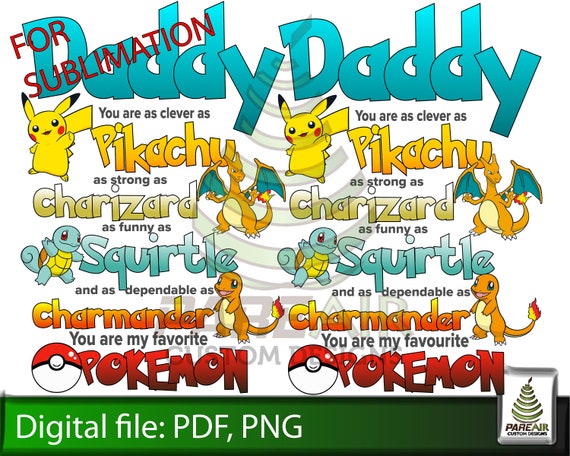 Pokemon Inspired MY Fathers Day or Birthday T-shirt Design. - Etsy Canada