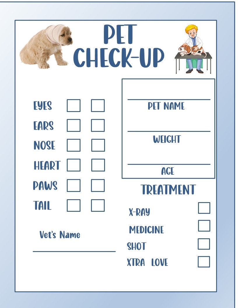 Pet Check up Document - Etsy