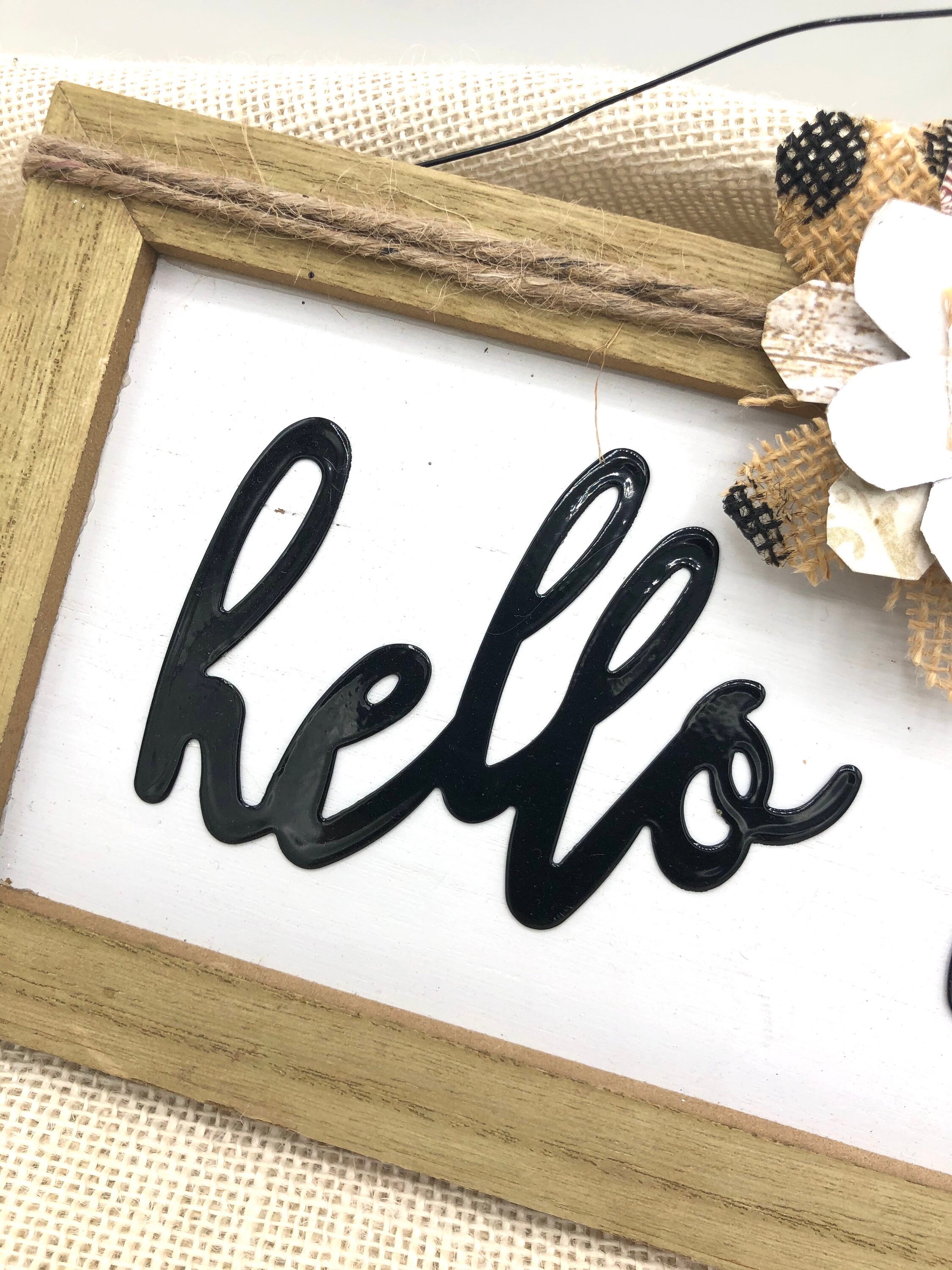 Rustic Farmhouse Home Decor Hello Love Country Wall Sign | Etsy