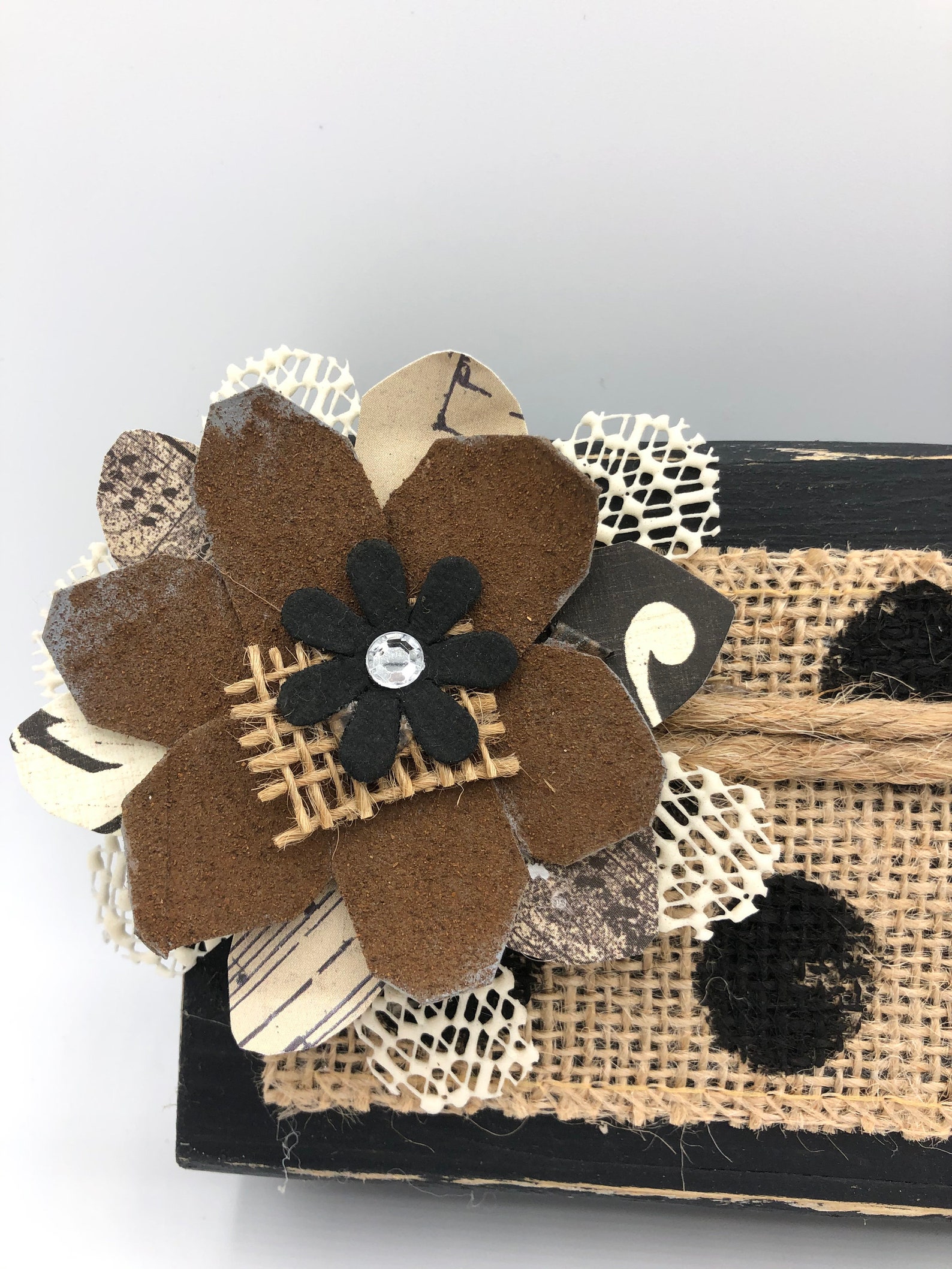 Black wood block message holder, Black ladies business card holder ...