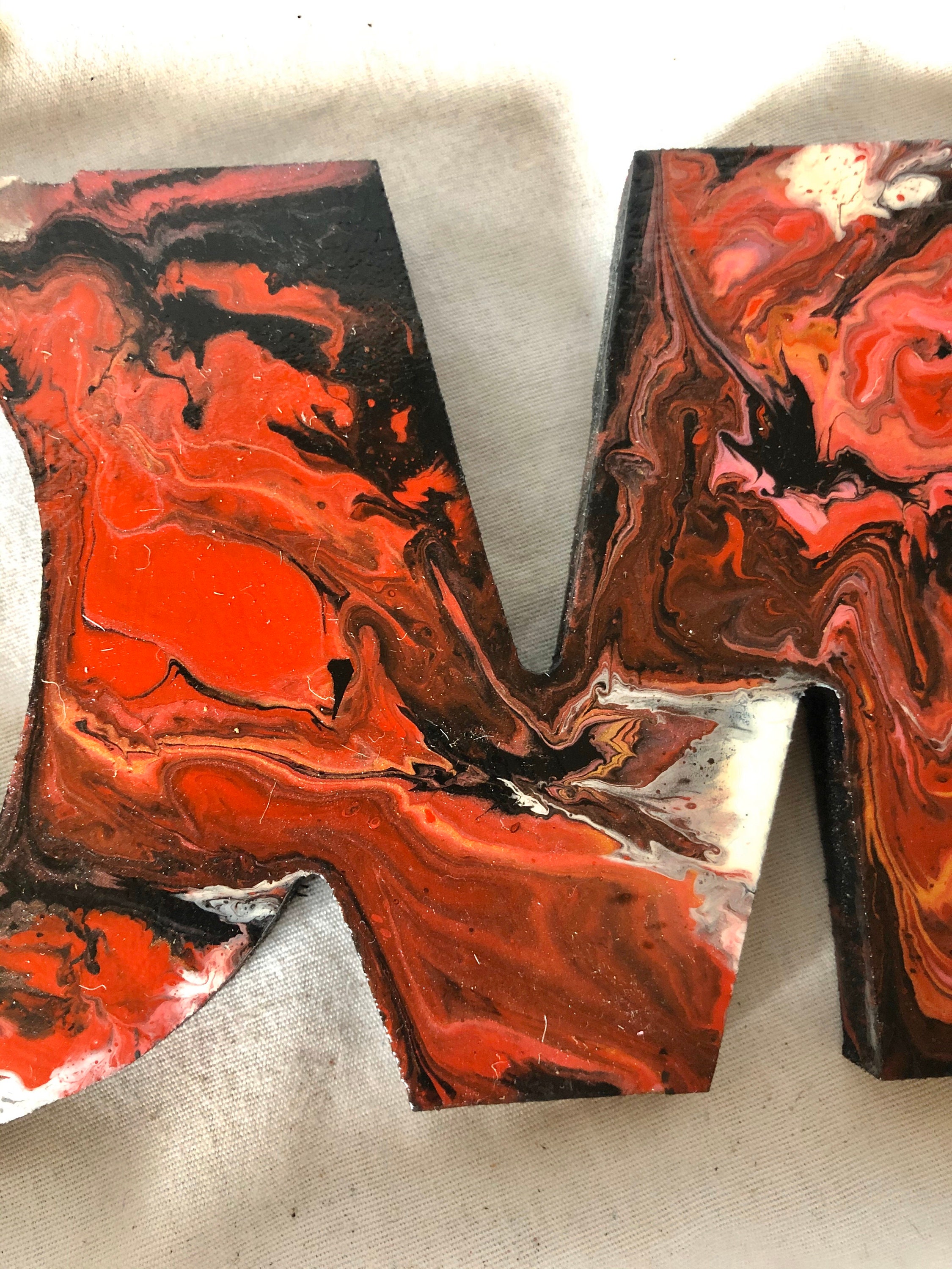 Love Home Decor Wall Hanging, Wood Love Sign Wall Art, Acrylic Pour Art ...