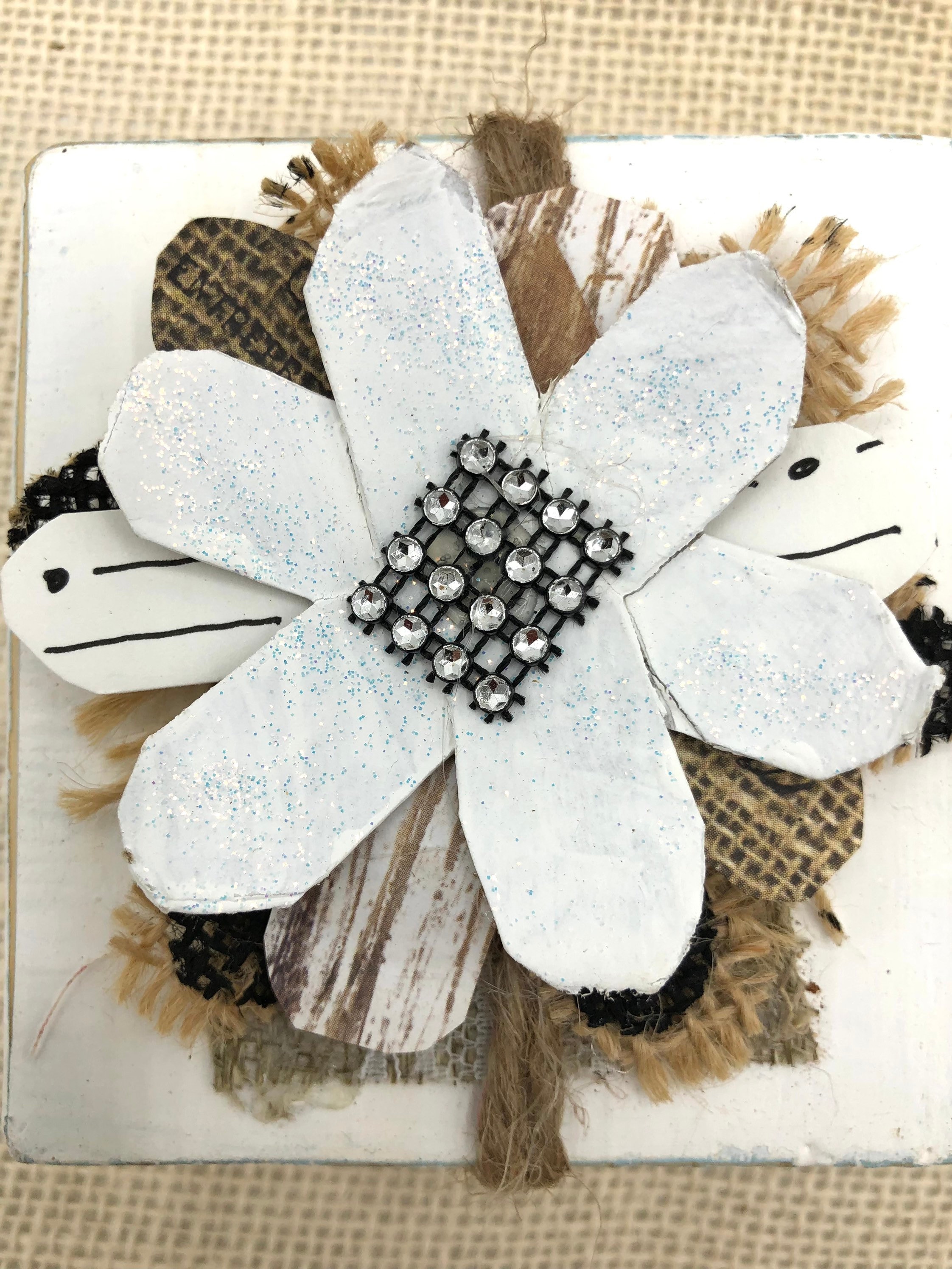 White Small Space Wood Block Country Decor, Rustic Tiered Tray ...
