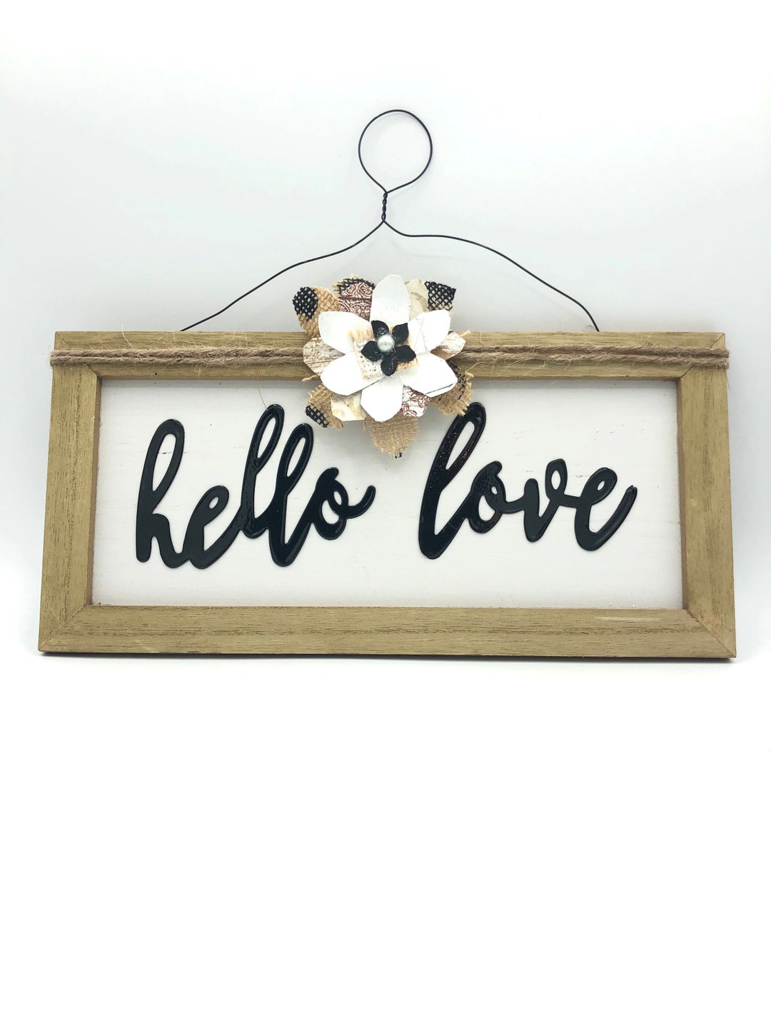 Rustic Farmhouse Home Decor, Hello Love Country Wall Sign, Birthday or ...