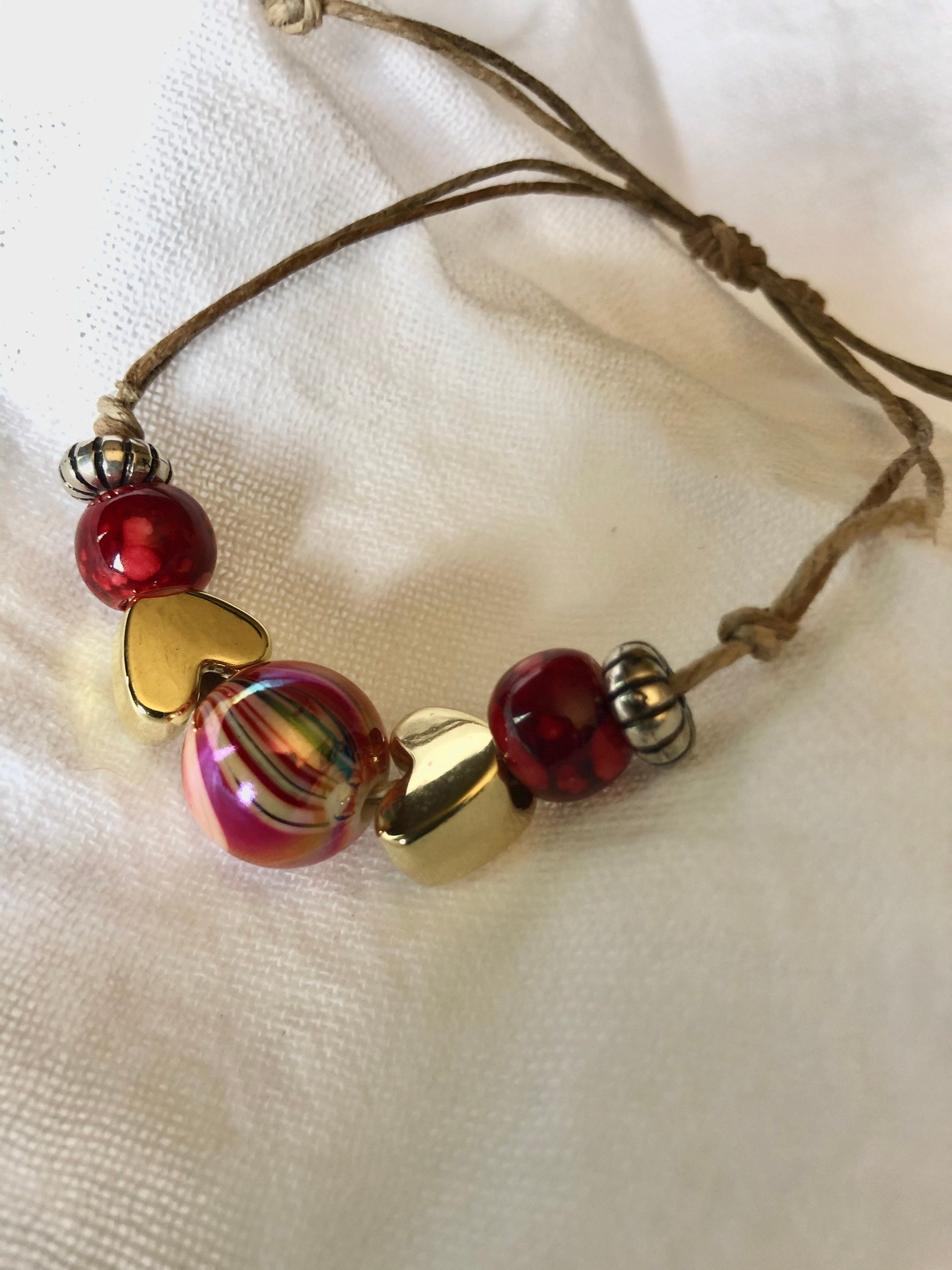 Bracelet rouge pour dames bijoux perlés pour filles bracelet - Etsy France