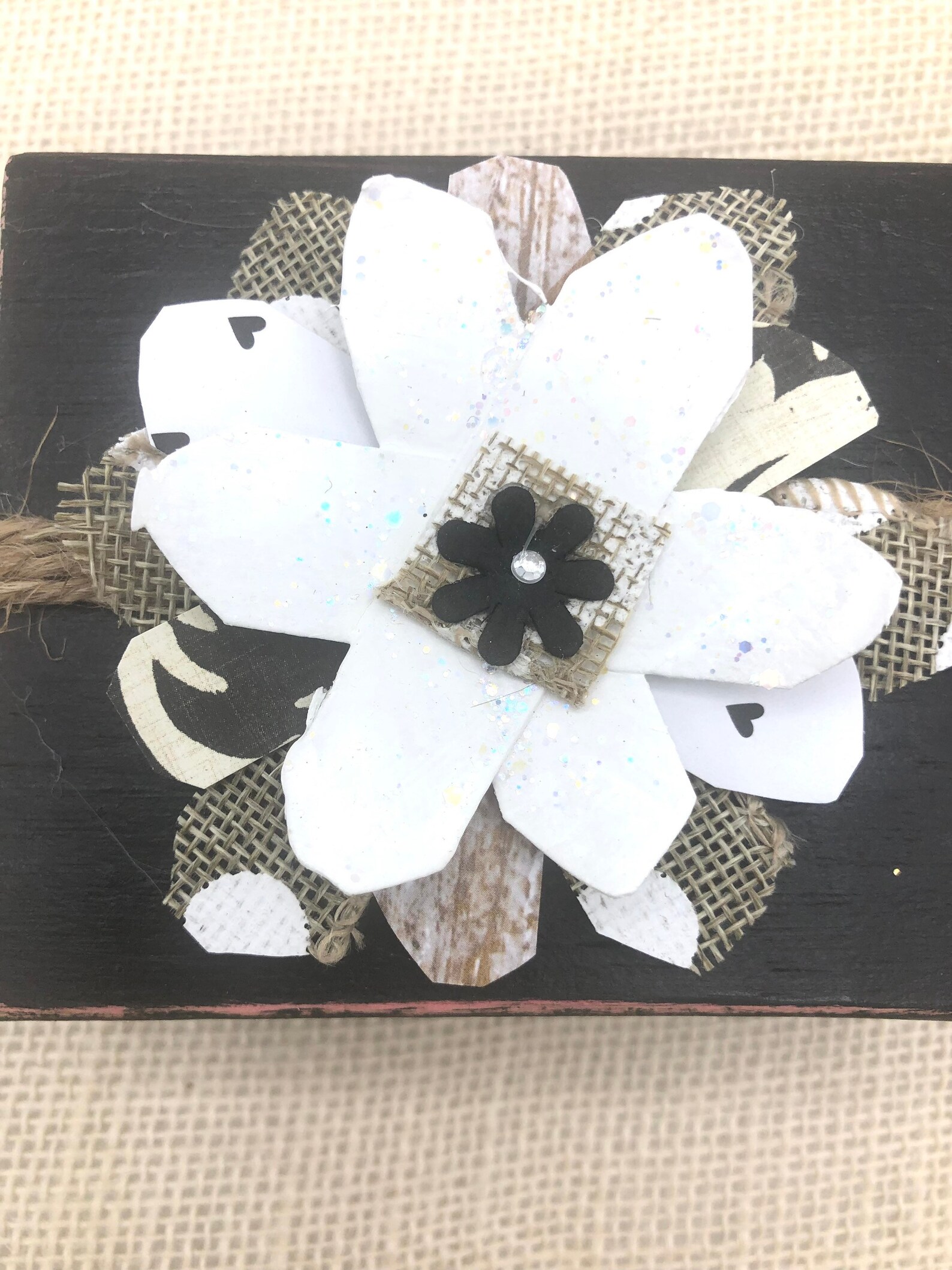 White Small Space Wood Block Country Decor, Rustic Tiered Tray ...