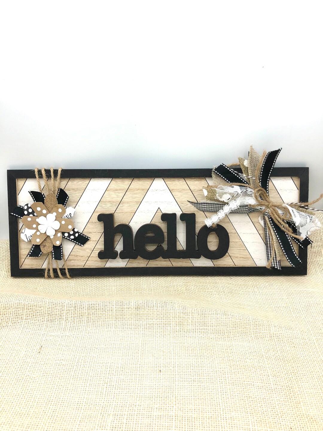 Hello Farmhouse Rustic Wall Sign, Country Kitchen or Laundry Room Wall ...