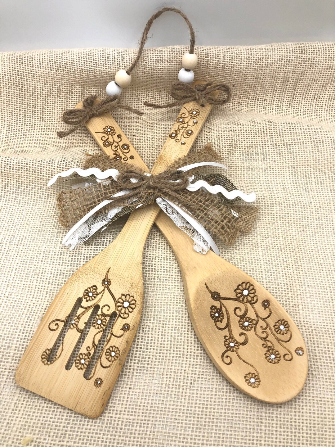 Wood Kitchen Utensil Farmhouse Wall Decor, Country Spoon Set Wall ...