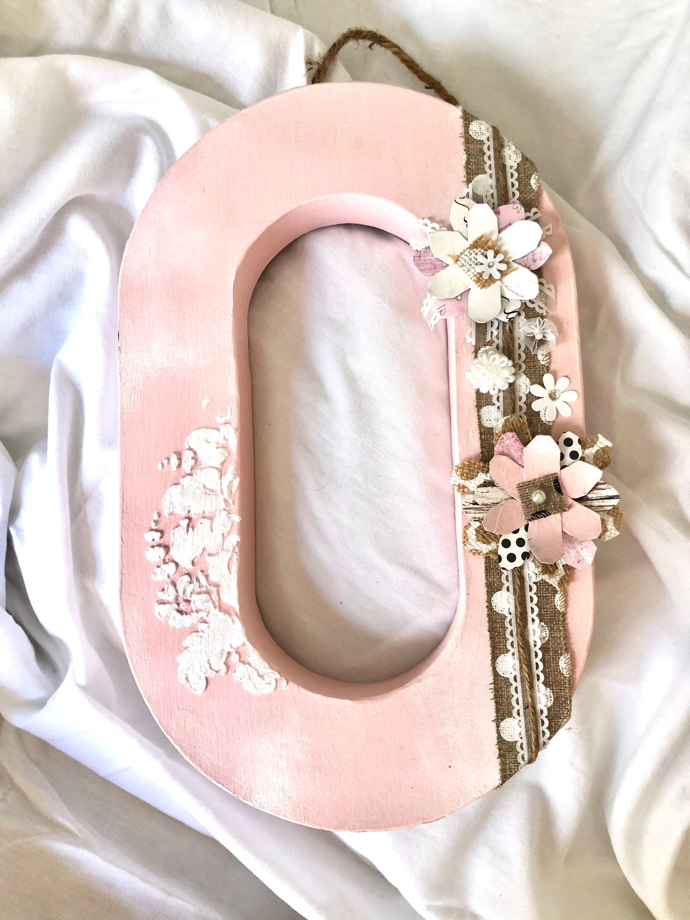 Pink Letter Baby Shower Gift, Girl’s Room Nursery Decor, Custom Initial ...