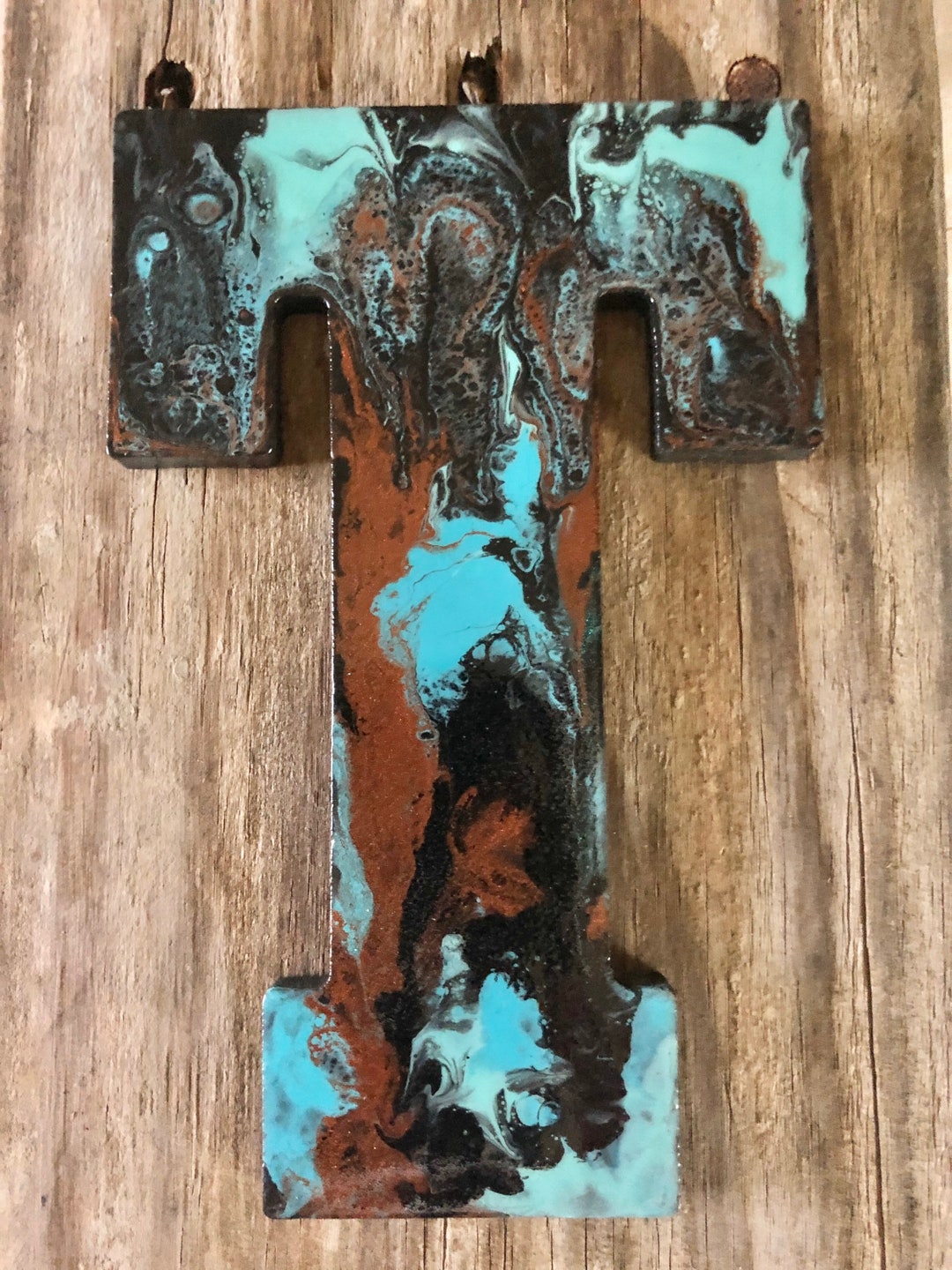 Letter or Initial Country Wall Sign, Alphabet T Rustic Wall Hanging ...