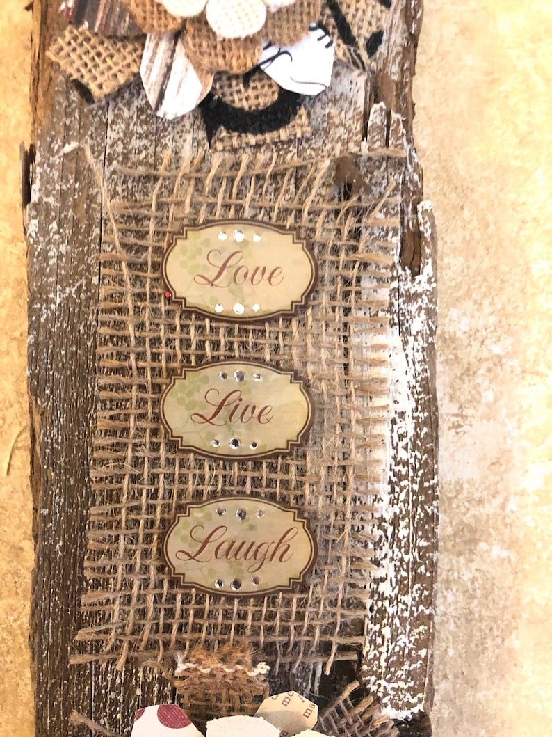Rustic Farmhouse Wall Decor, Country Barn Wood Sign, Burlap Kitchen ...