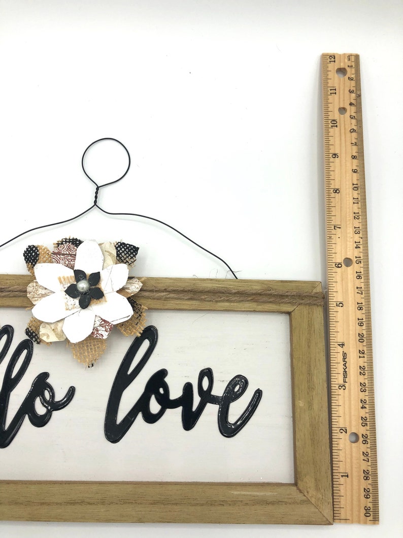 Rustic Farmhouse Home Decor, Hello Love Country Wall Sign, Birthday or ...