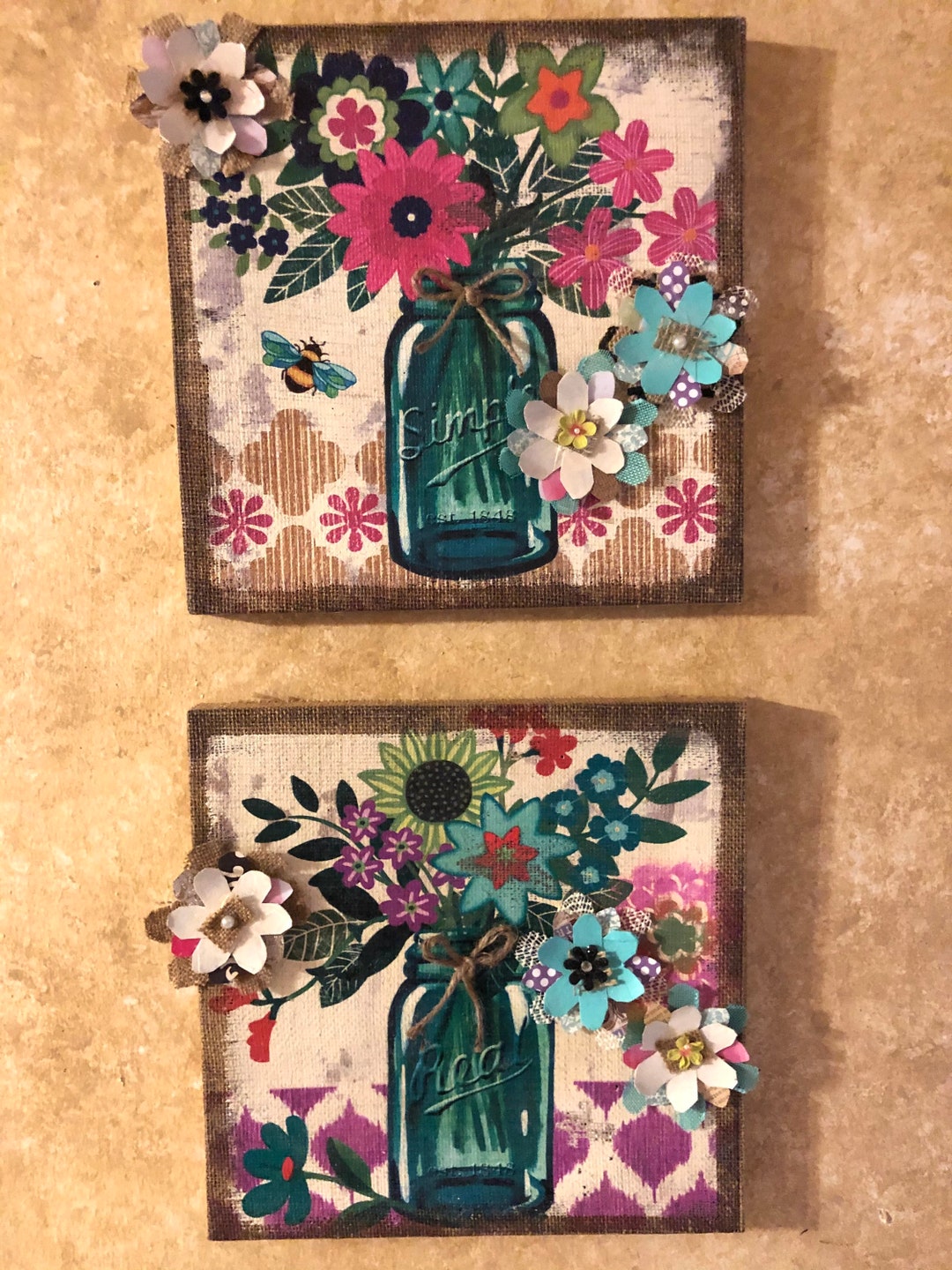 Colgadores de la pared de Mason Jar. Decoración de pared de la - Etsy ...