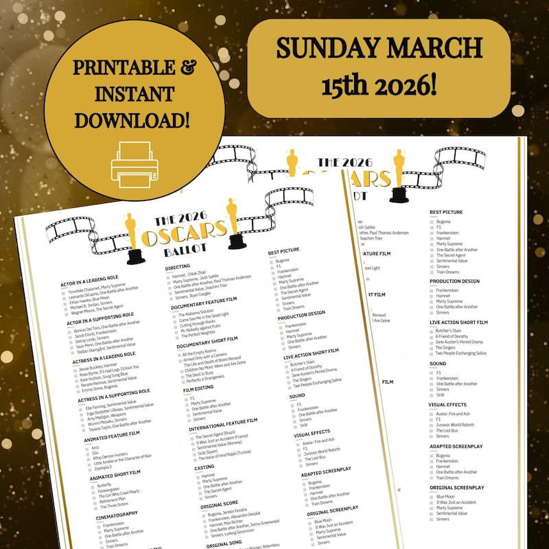 Oscar Theme Party Games - Etsy UK